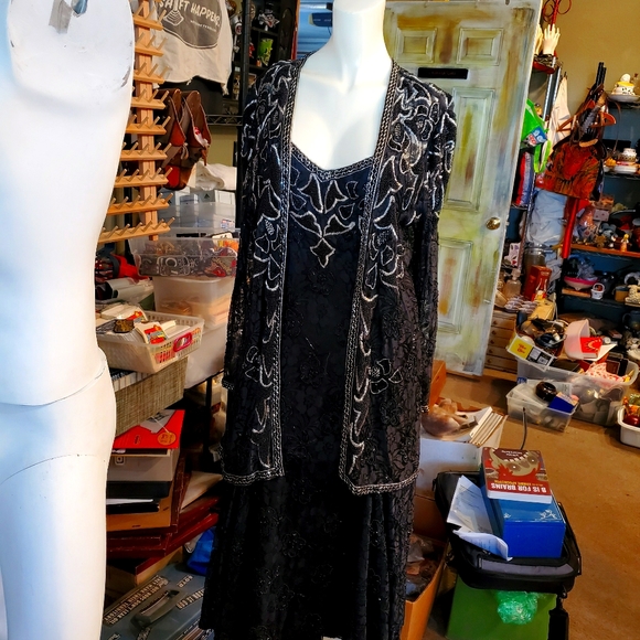 Scala | Dresses | Vintage Scala Beaded Gown And Jacket Set L | Poshmark